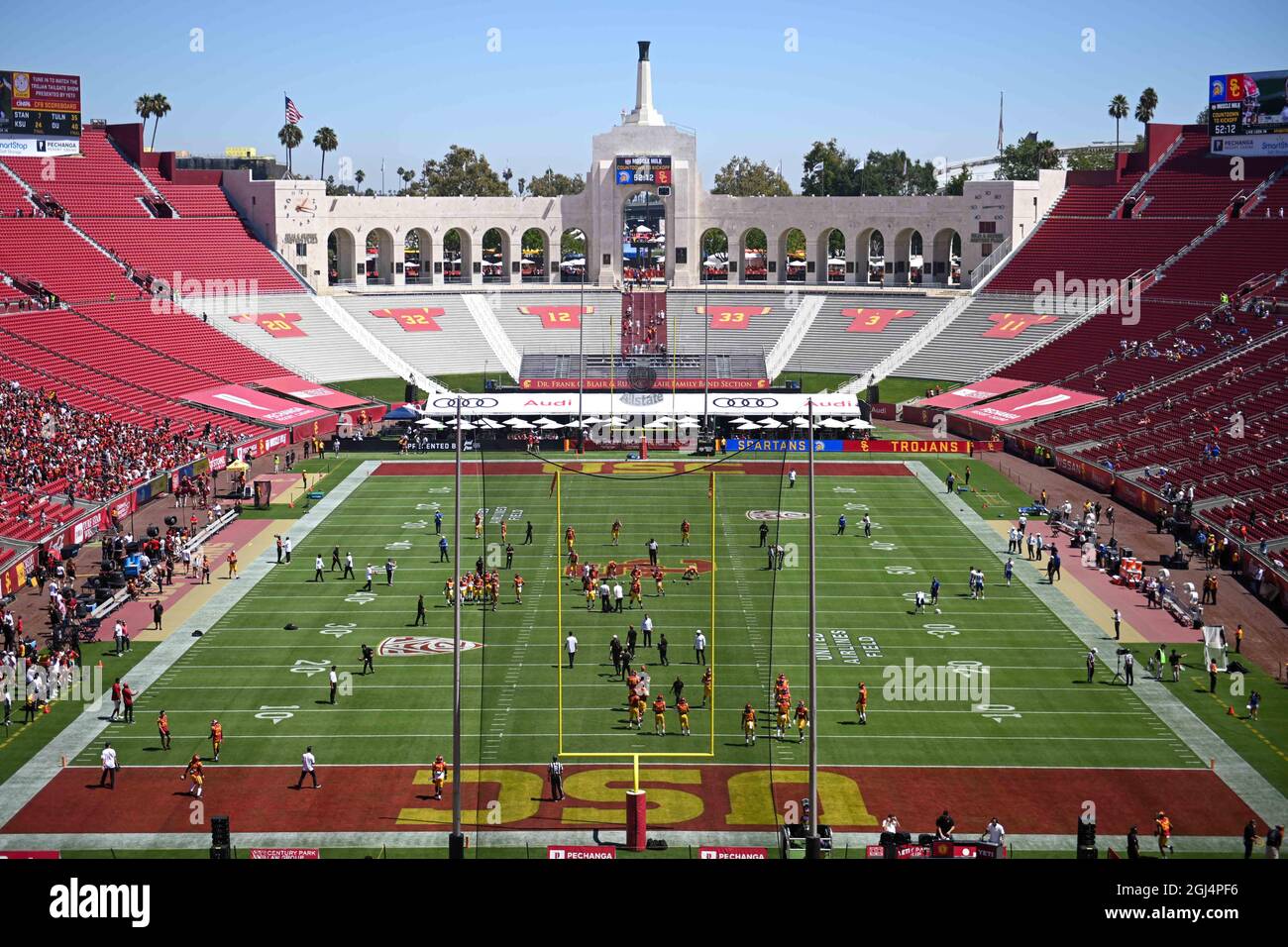 General overall view of the Los Angeles Memorial Coliseum before an ...