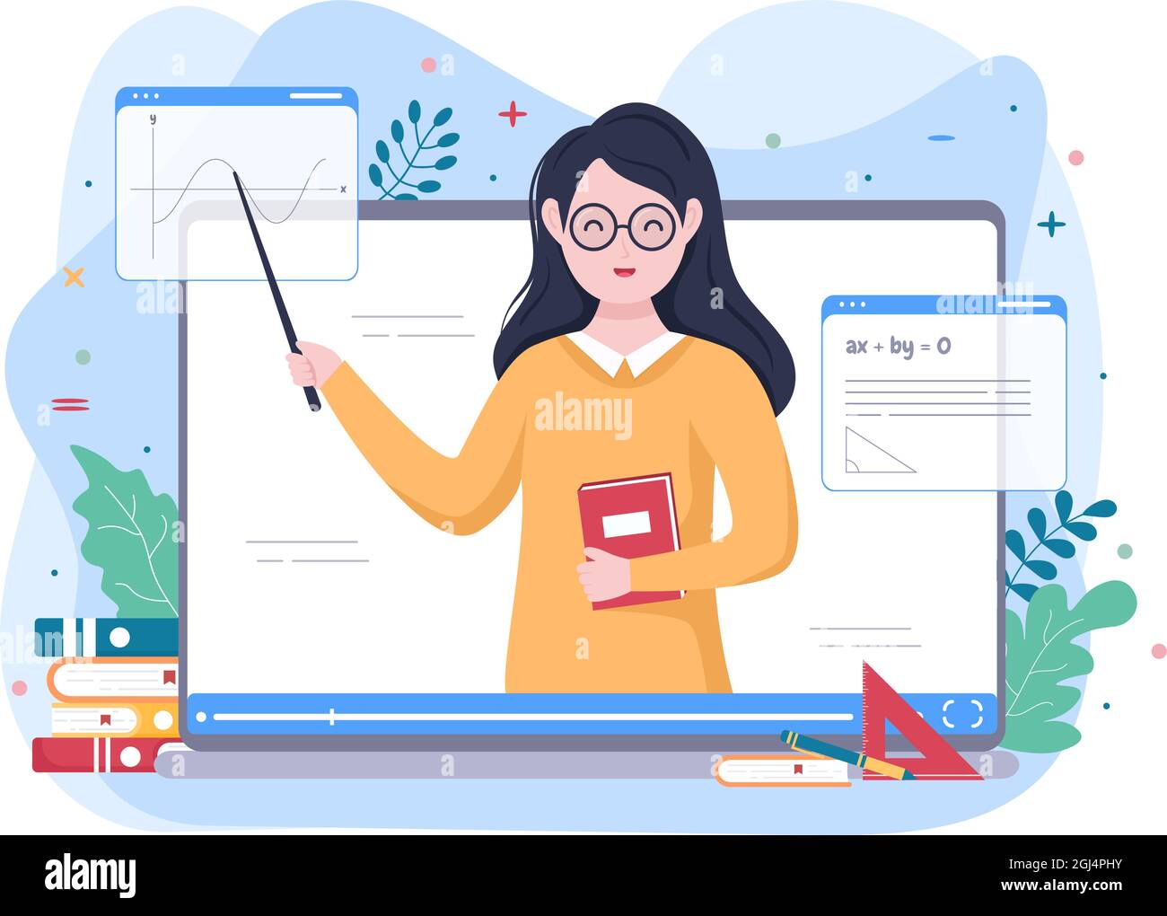 Video Education Content Creator Background With Teachers Who Teach ...