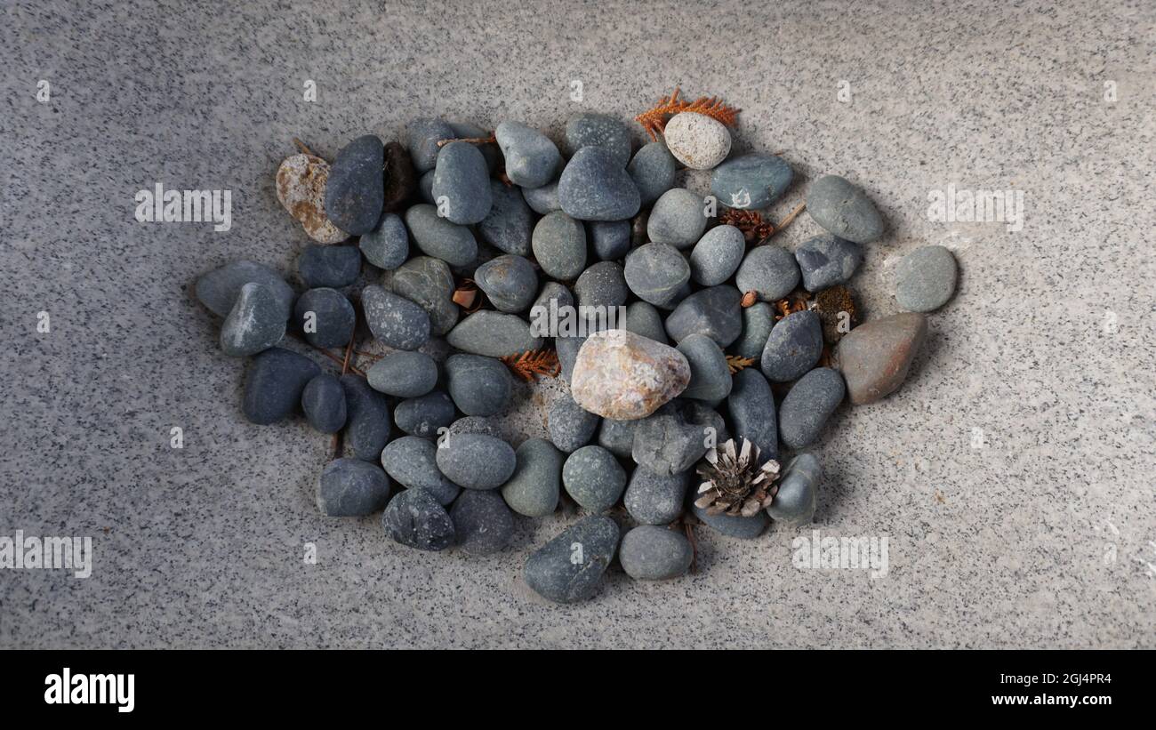 Japanese Temple Small Rock and Stones Stock Photo - Alamy
