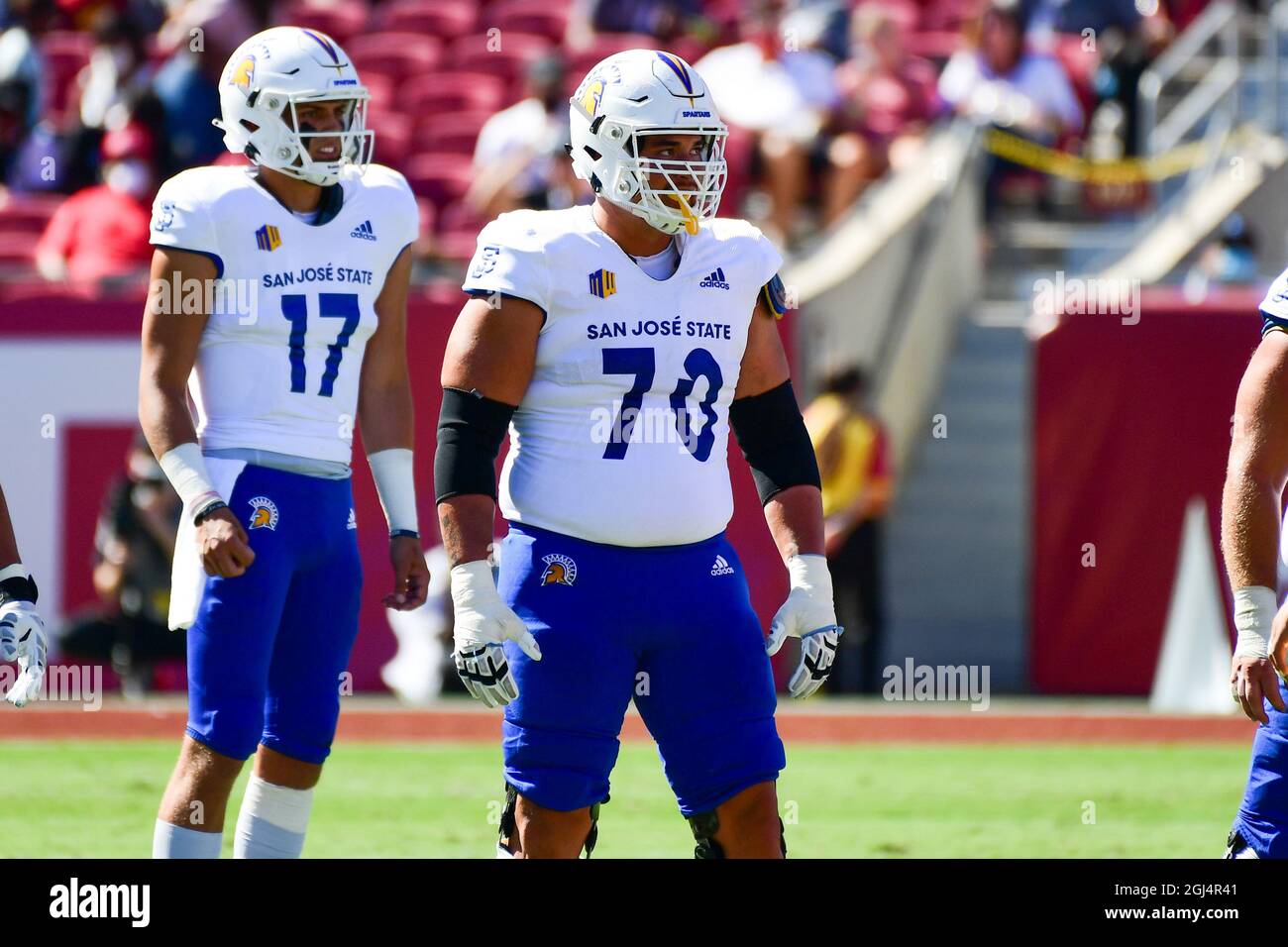 San Jose State Spartans offensive lineman Tyler Stevens (70) during an ...