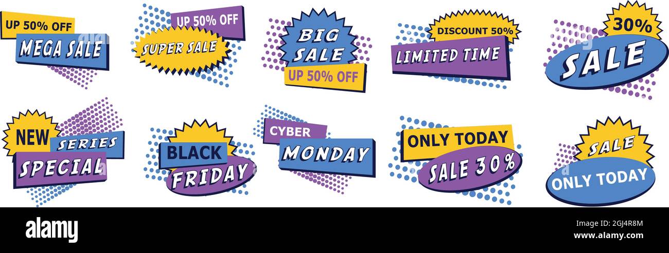 Set of web templates, discount advertising background - Vector ...