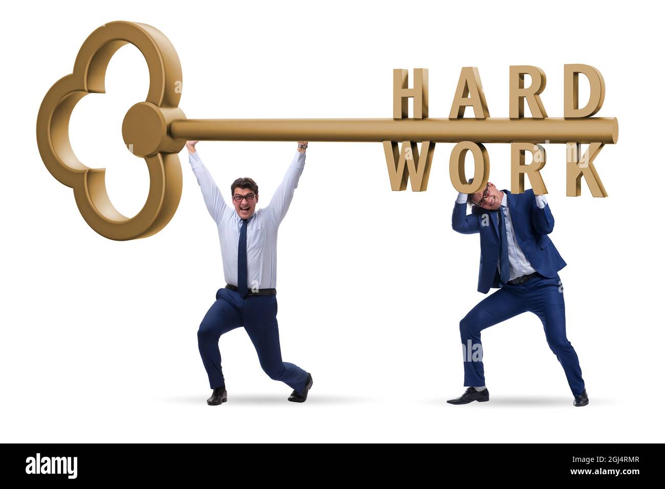 Concept of hard work with the key and businessman Stock Photo - Alamy
