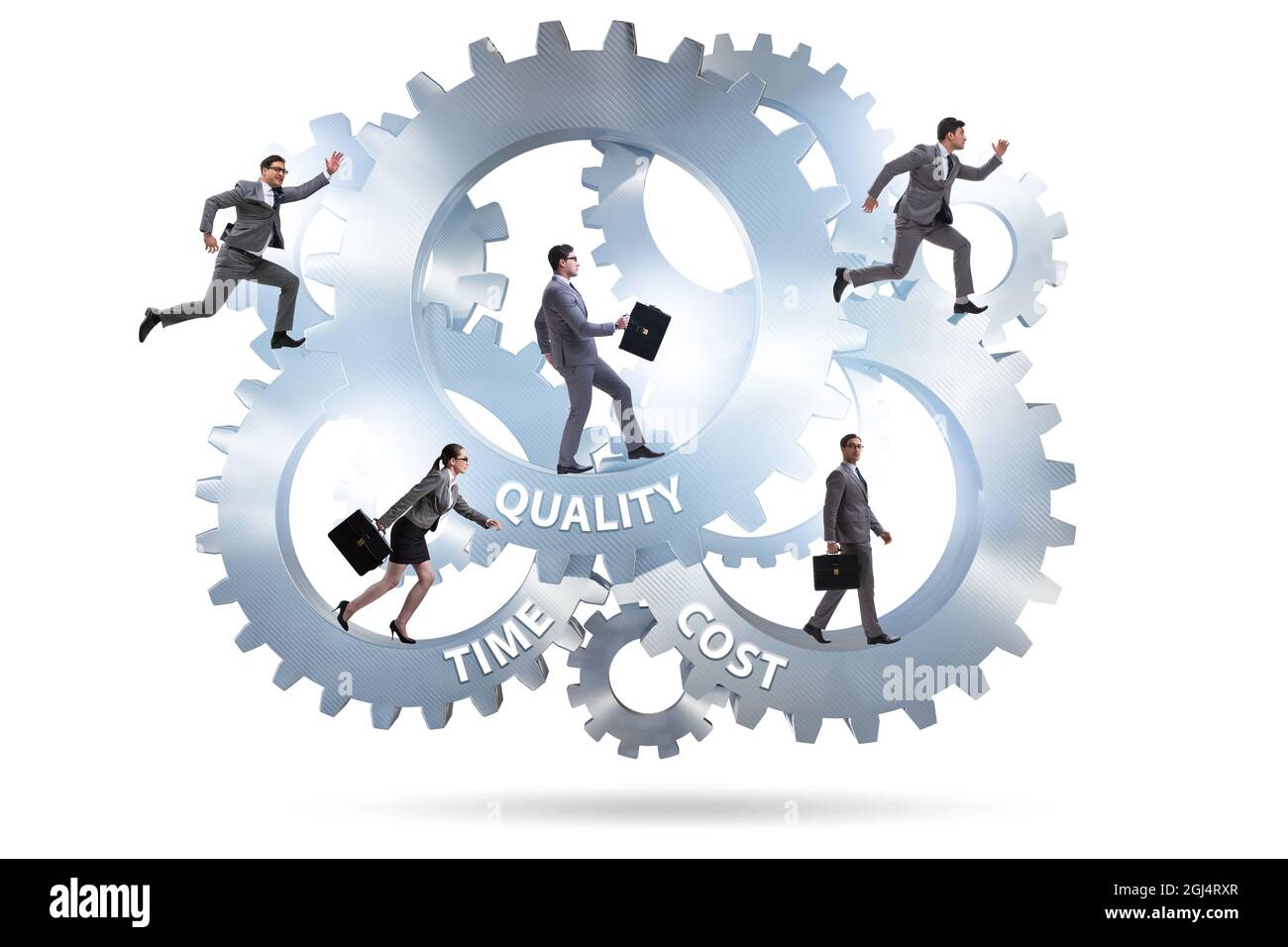 Concept of efficiency with cost time and the quality Stock Photo - Alamy