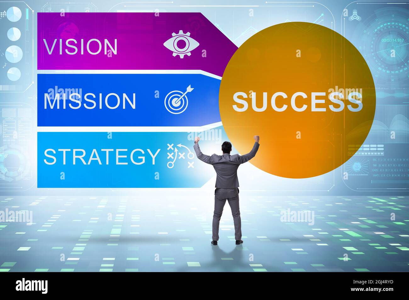 Equation of success with with the businessman Stock Photo - Alamy