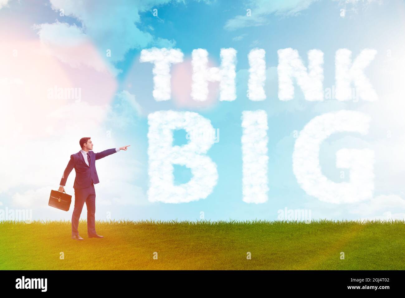 Think big concept with the businessman Stock Photo - Alamy