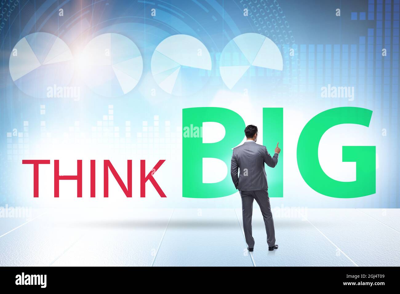 Think big concept with the businessman Stock Photo - Alamy
