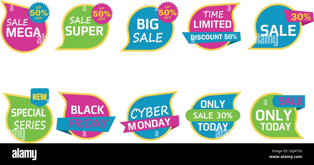 Set of web templates, discount advertising background - Vector ...