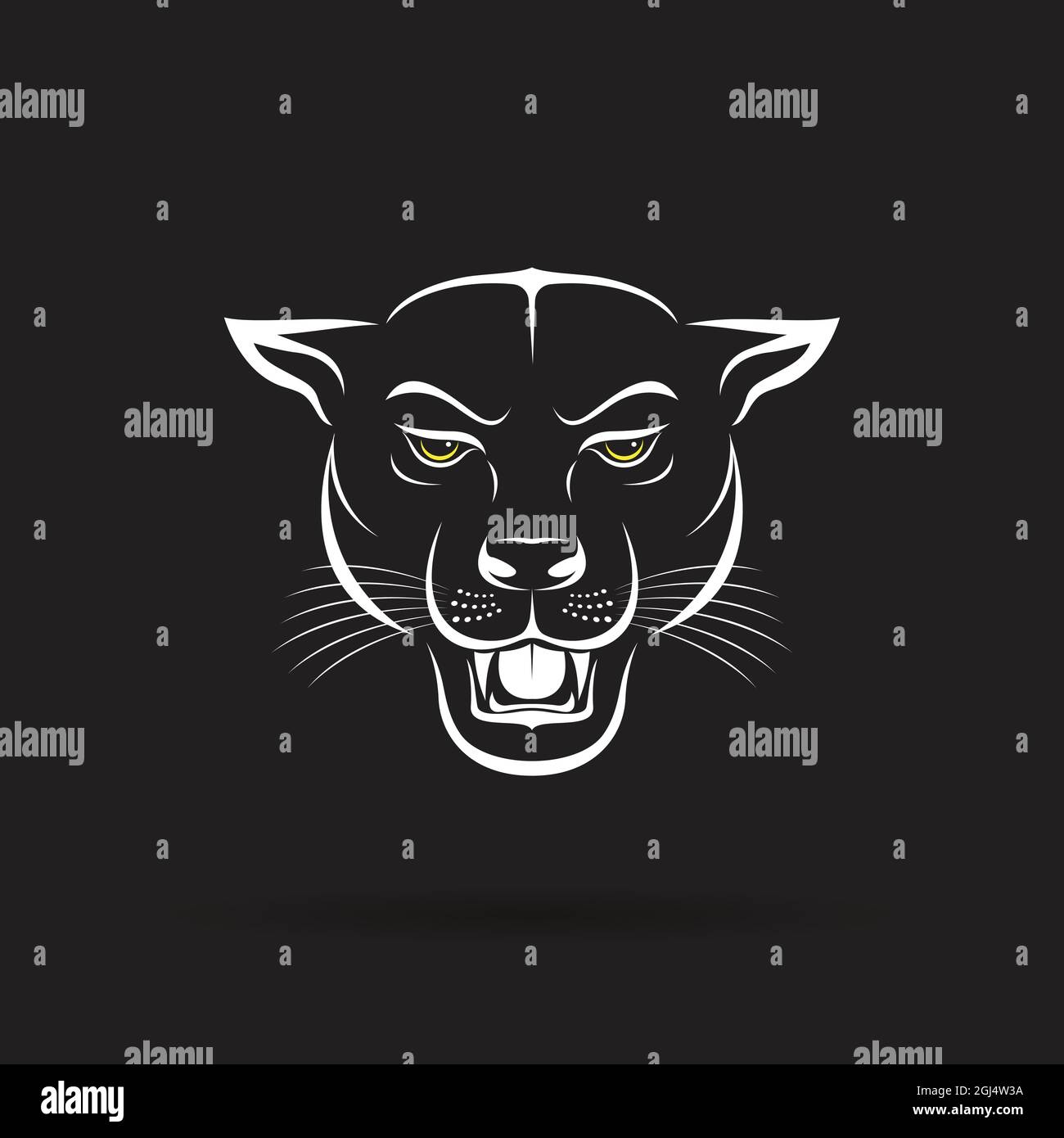 Vector of an angry panther head on black background. Wild Animals ...