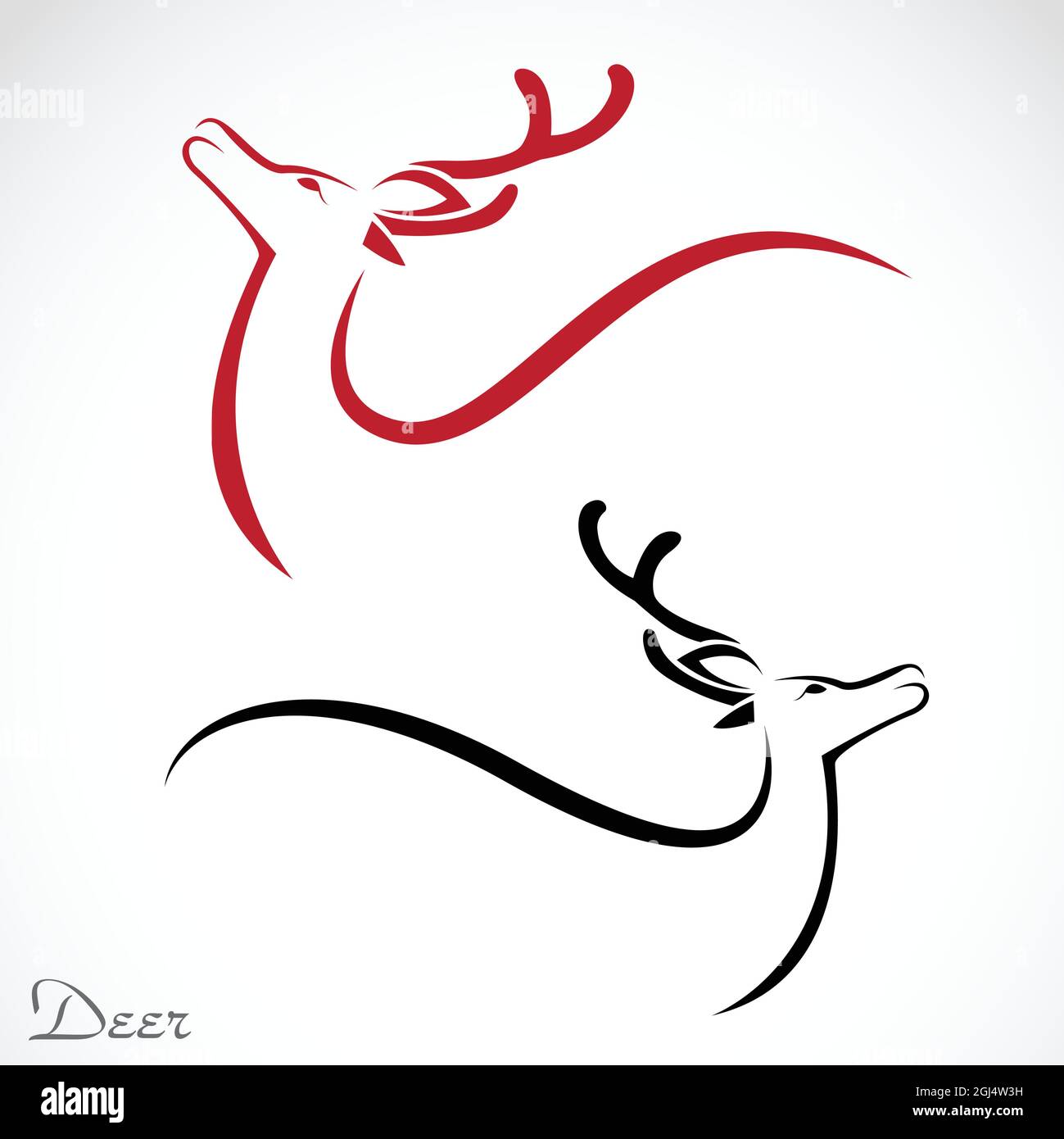 Vector image of an deer on white backgroundใ Easy editable layered ...