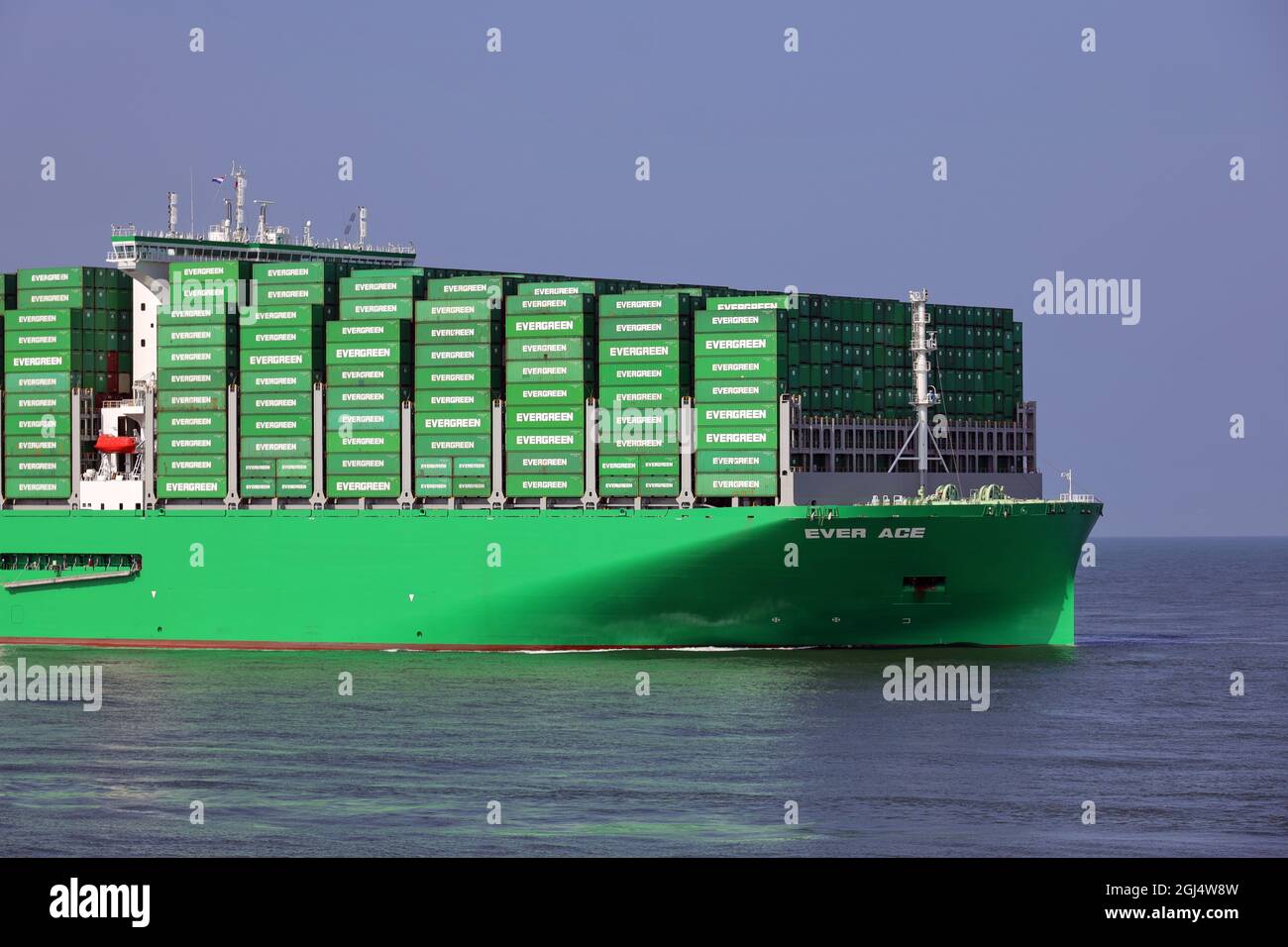 The container ship Ever Ace will reach the port of Rotterdam for the ...