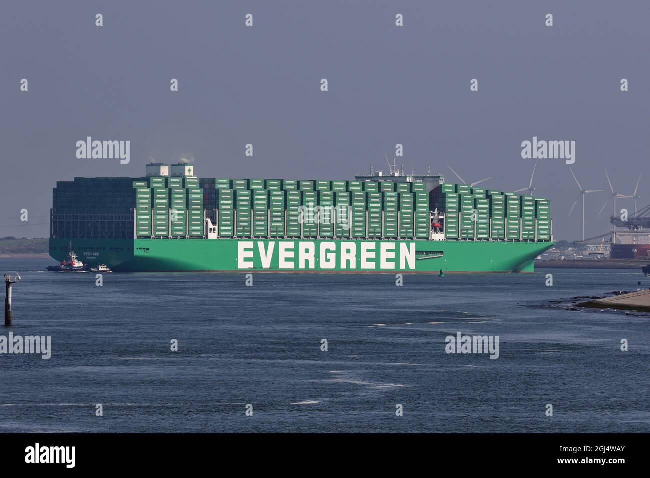 The container ship Ever Ace will reach the port of Rotterdam for the ...