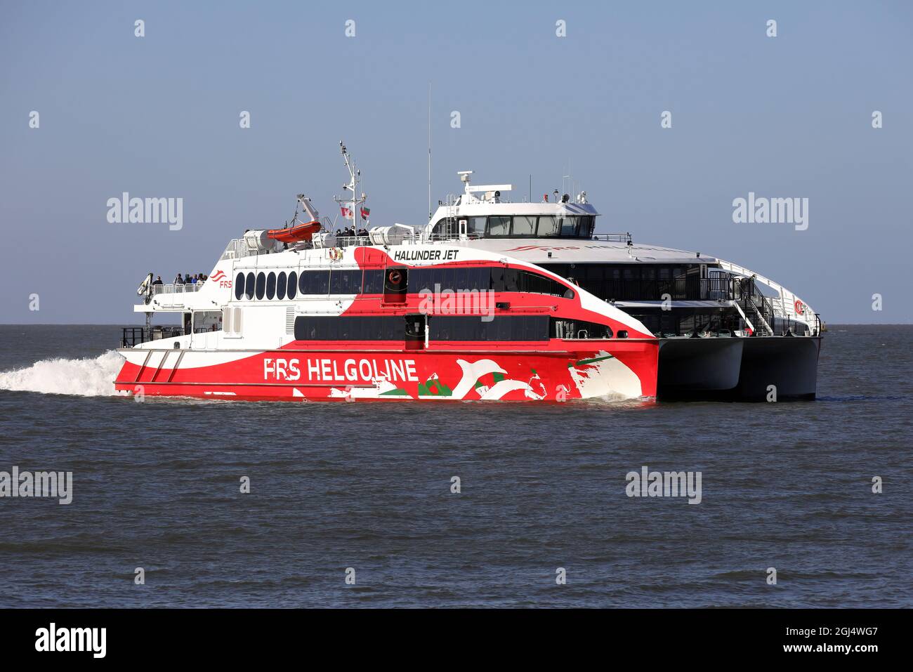 The passenger ship Halunder Jet will reach the port of Cuxhaven on June ...