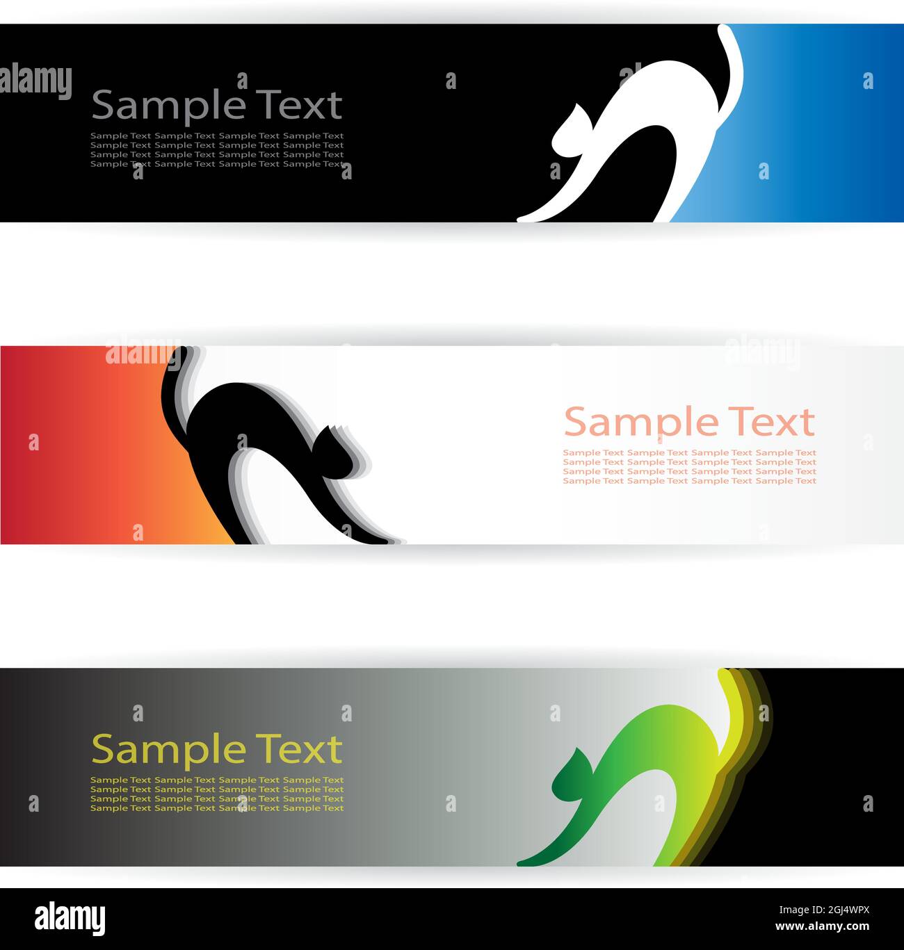 Vector image of a cat banners. Easy editable layered vector ...
