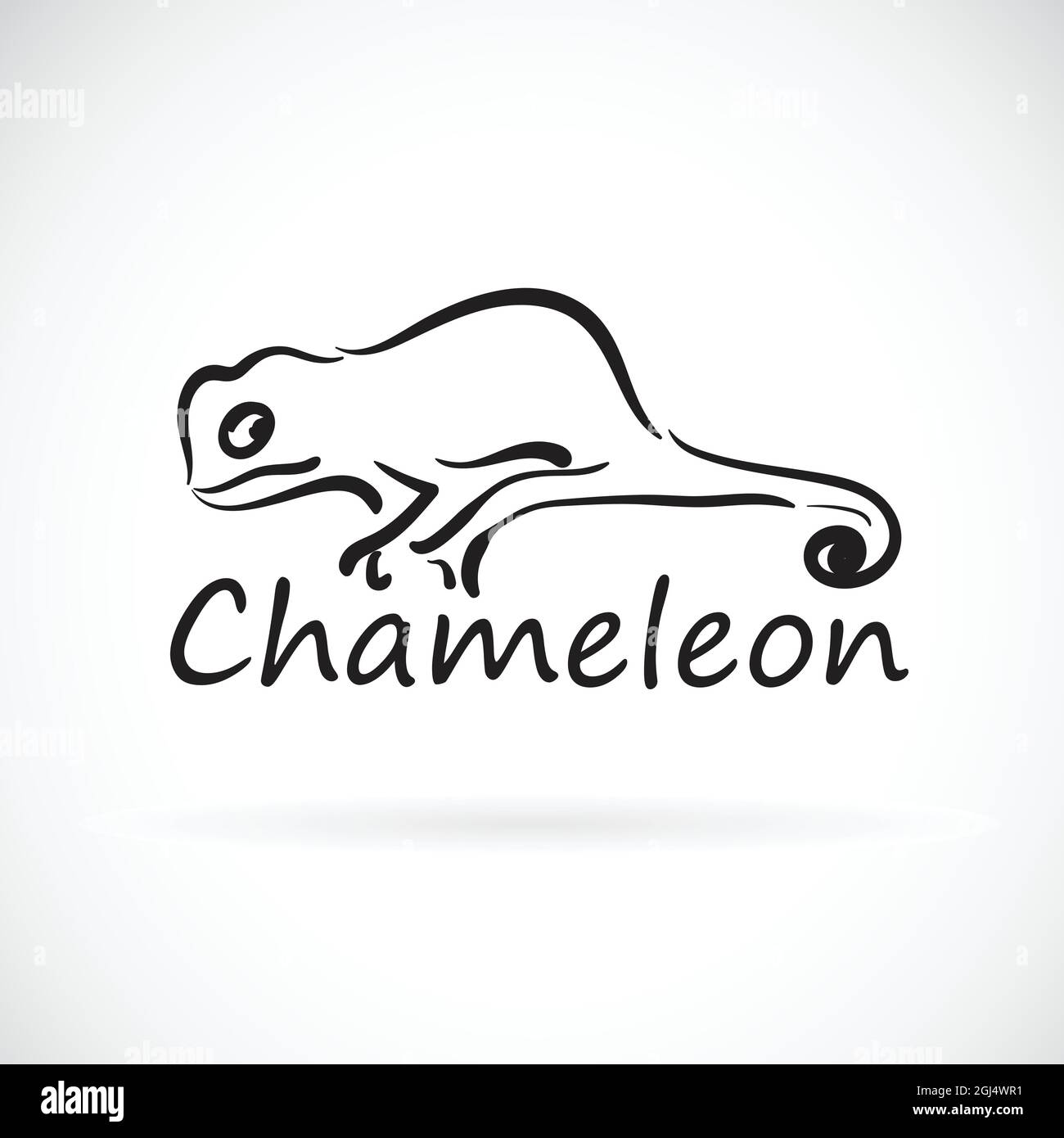 Vector of chameleon on white background. Easy editable layered vector ...