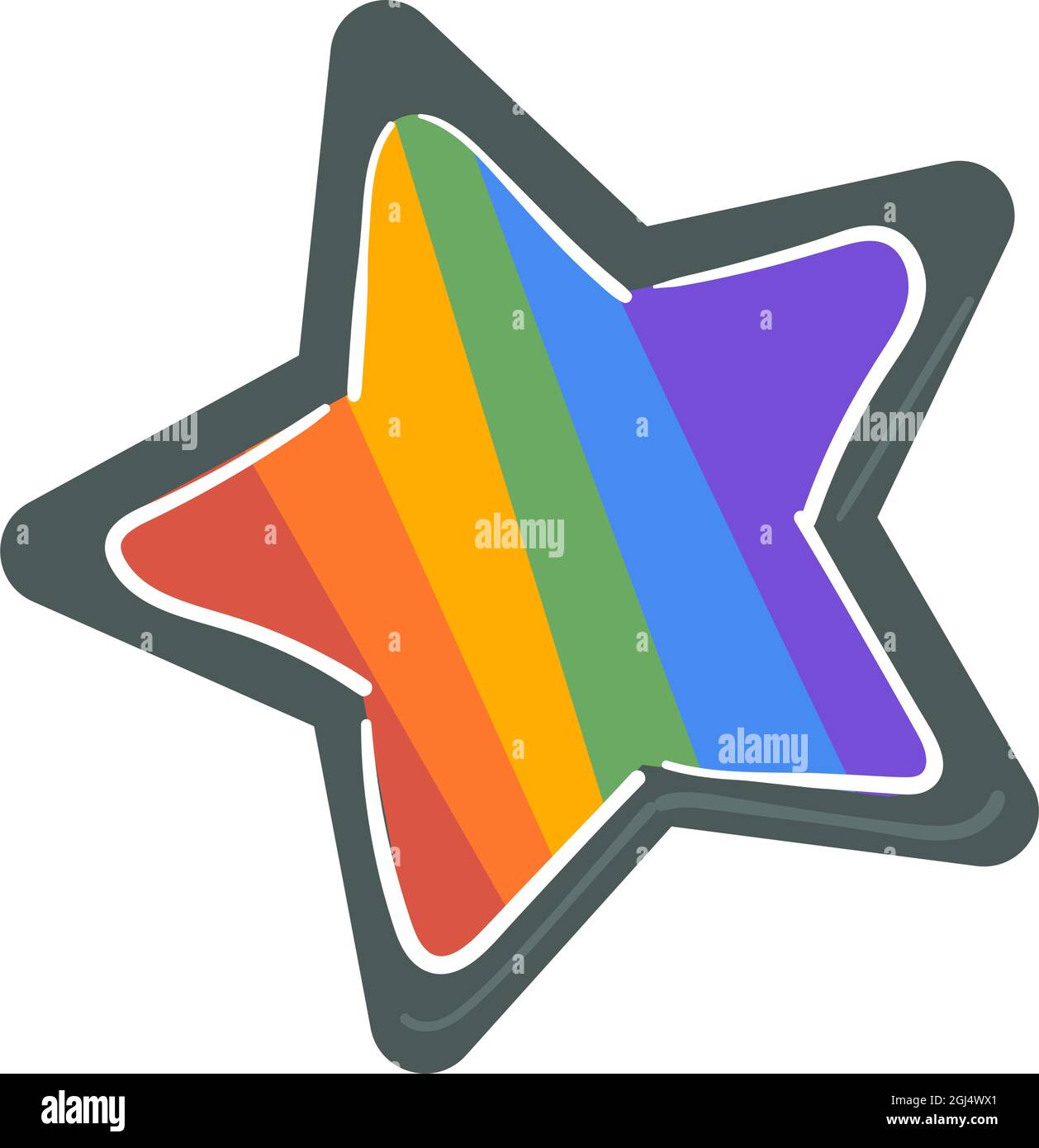 Star sign with rainbow, colored symbol lgbt vector Stock Vector Image ...
