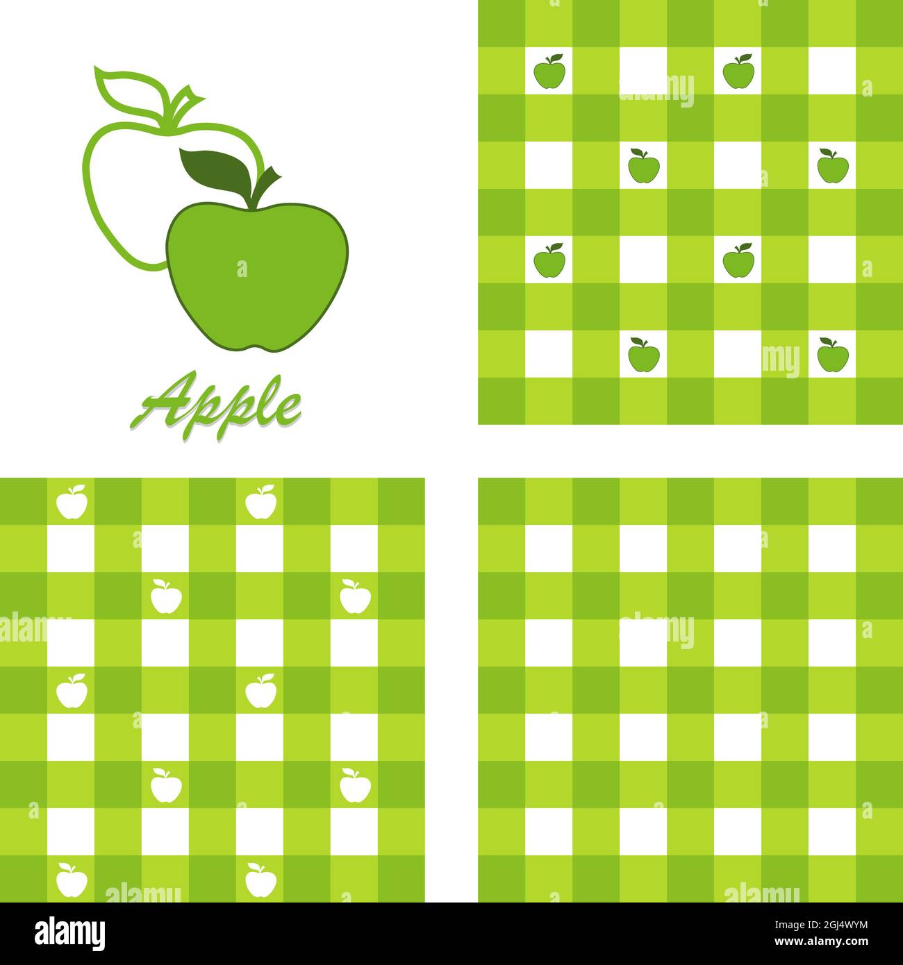 Green apple vector vectors hi-res stock photography and images - Alamy