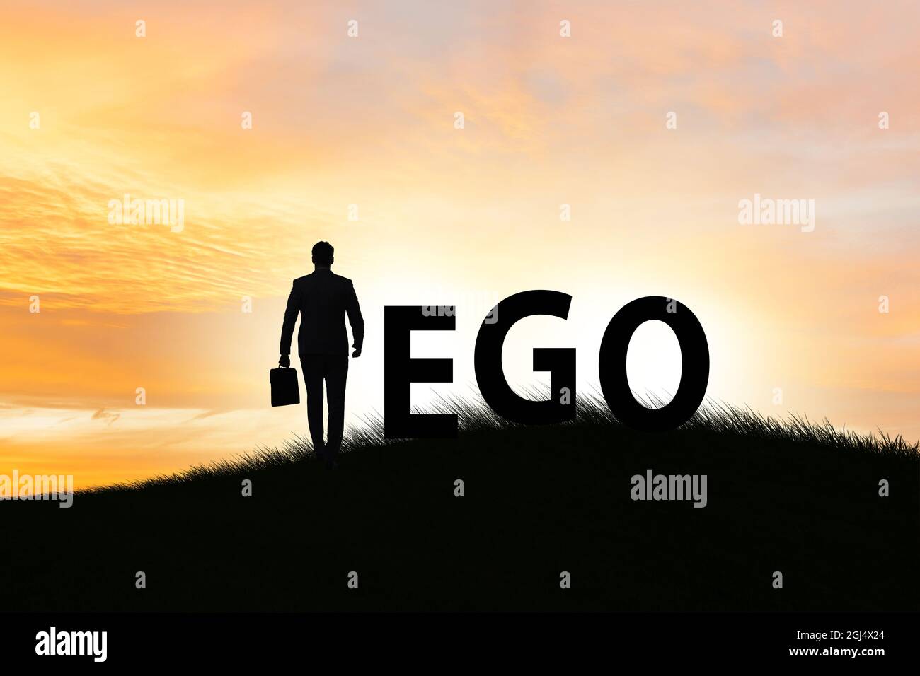 Concept of ego with the businessman Stock Photo - Alamy
