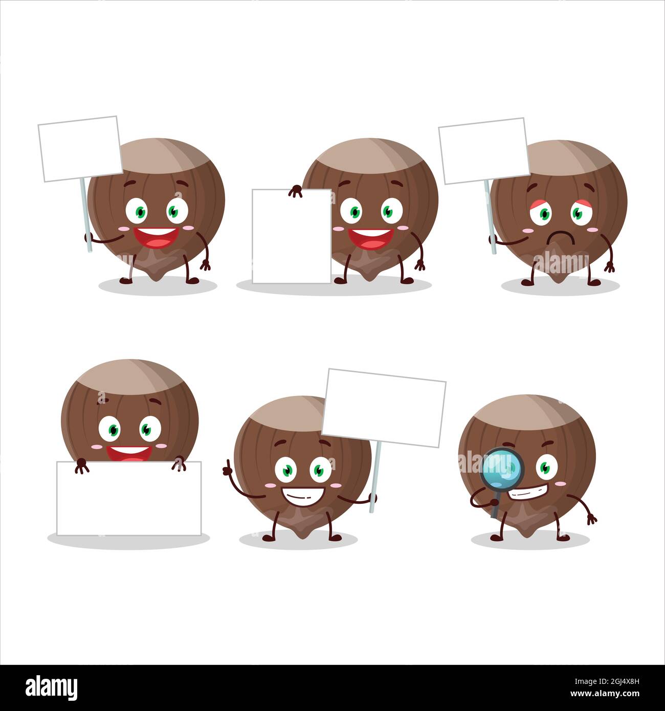 Hazelnut cartoon in character bring information board. Vector ...