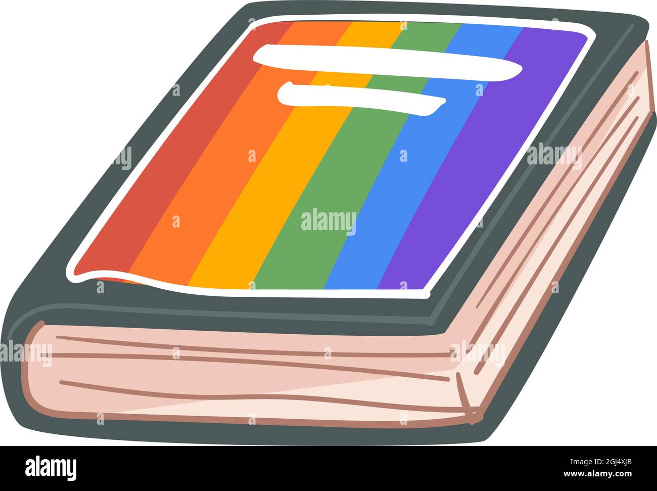 Book with rainbow cover publication with hardcover Stock Vector Image ...