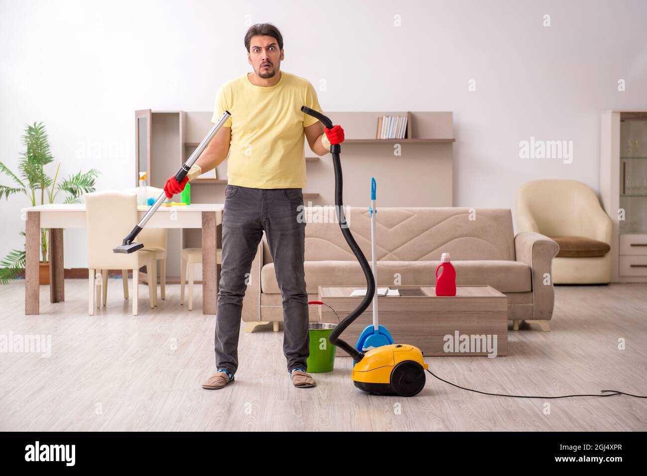 Male cleaner worried hi-res stock photography and images - Alamy