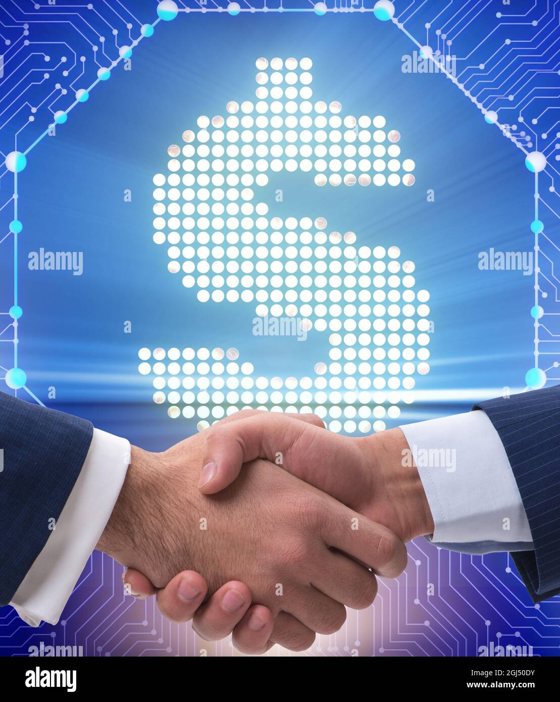 The handshake concept - business metaphor illustration Stock Photo - Alamy