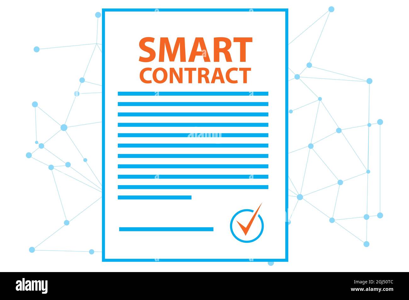 Smart contract as the illustration of blockchain concept Stock Photo ...