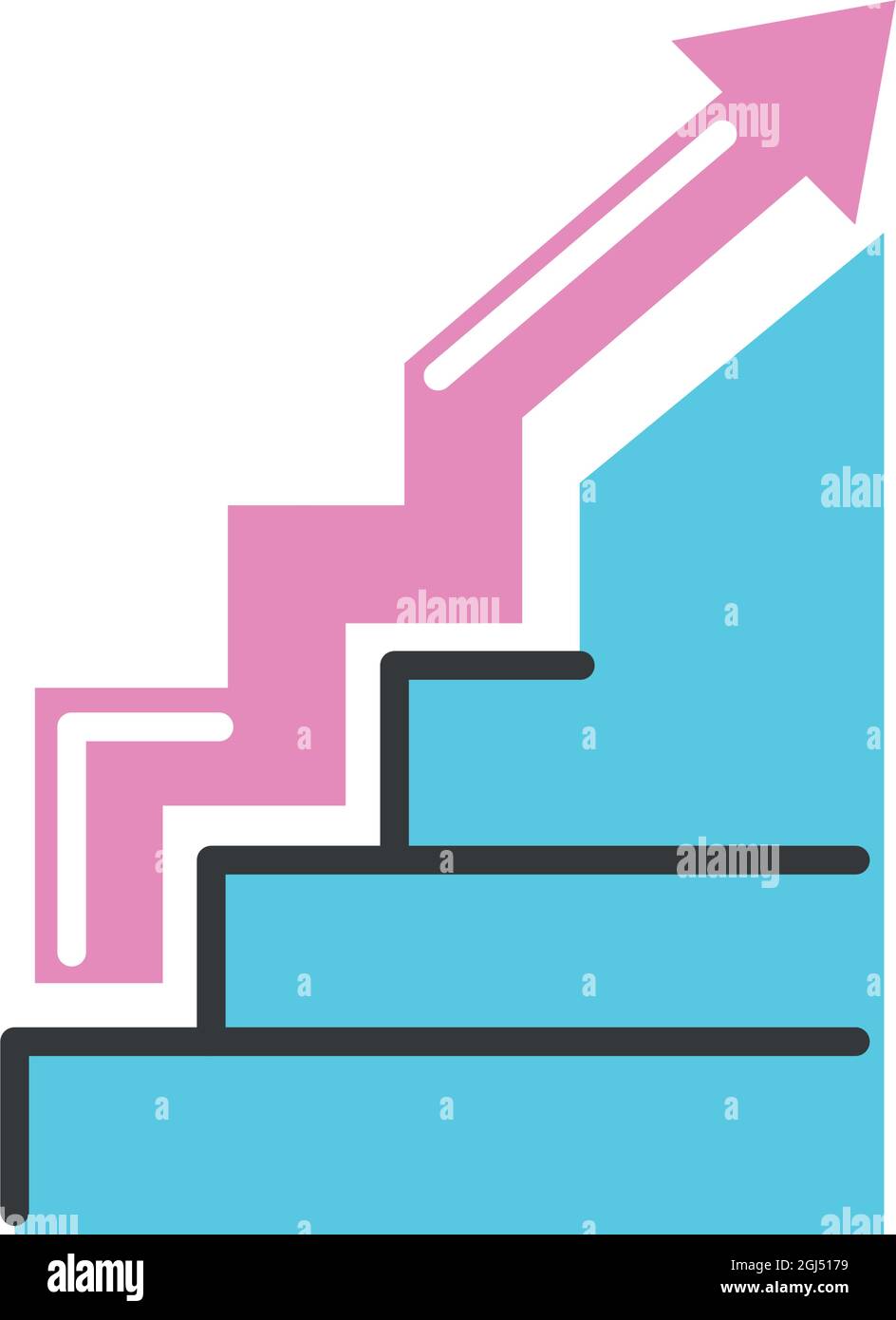 growth arrow in stairs Stock Vector Image & Art - Alamy