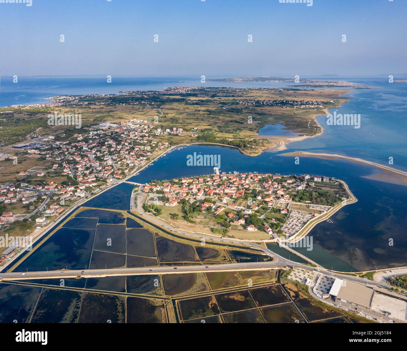 Aerial view of nin island in Croatia Stock Photo - Alamy