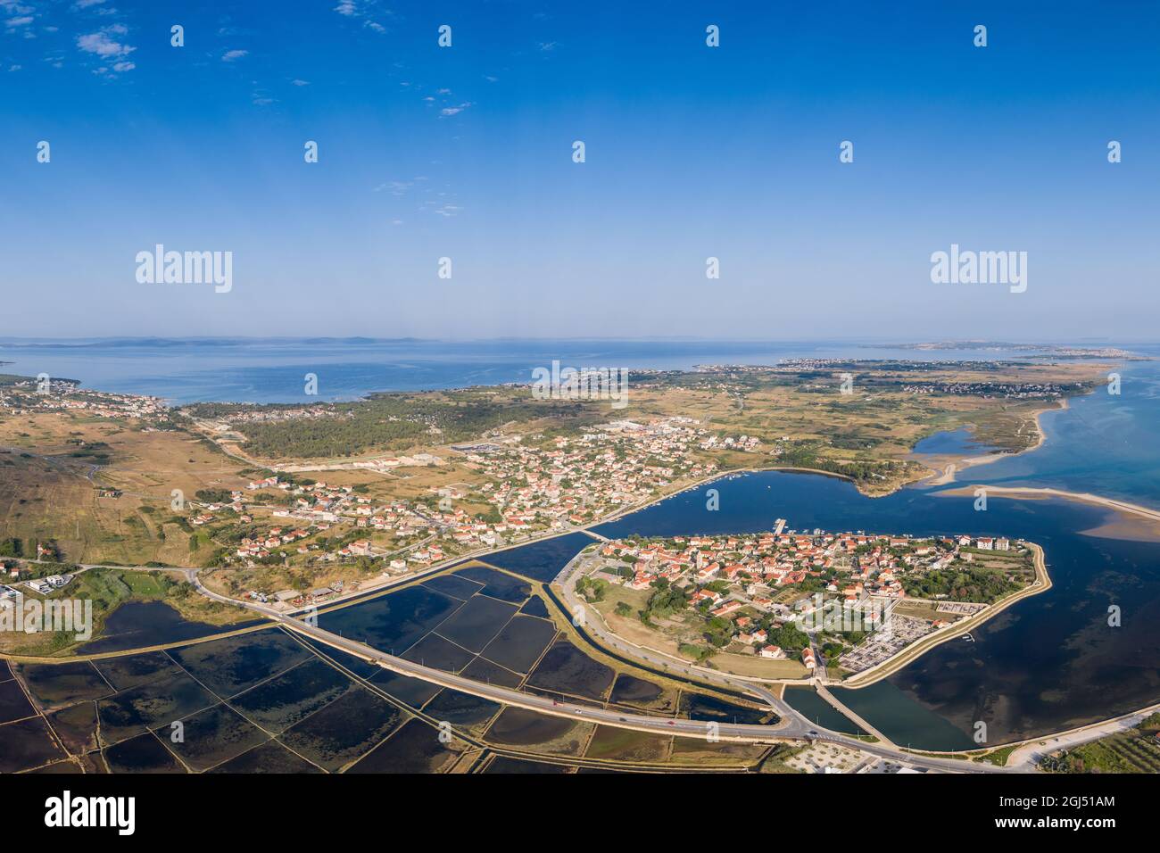 Aerial view of nin island in Croatia Stock Photo - Alamy