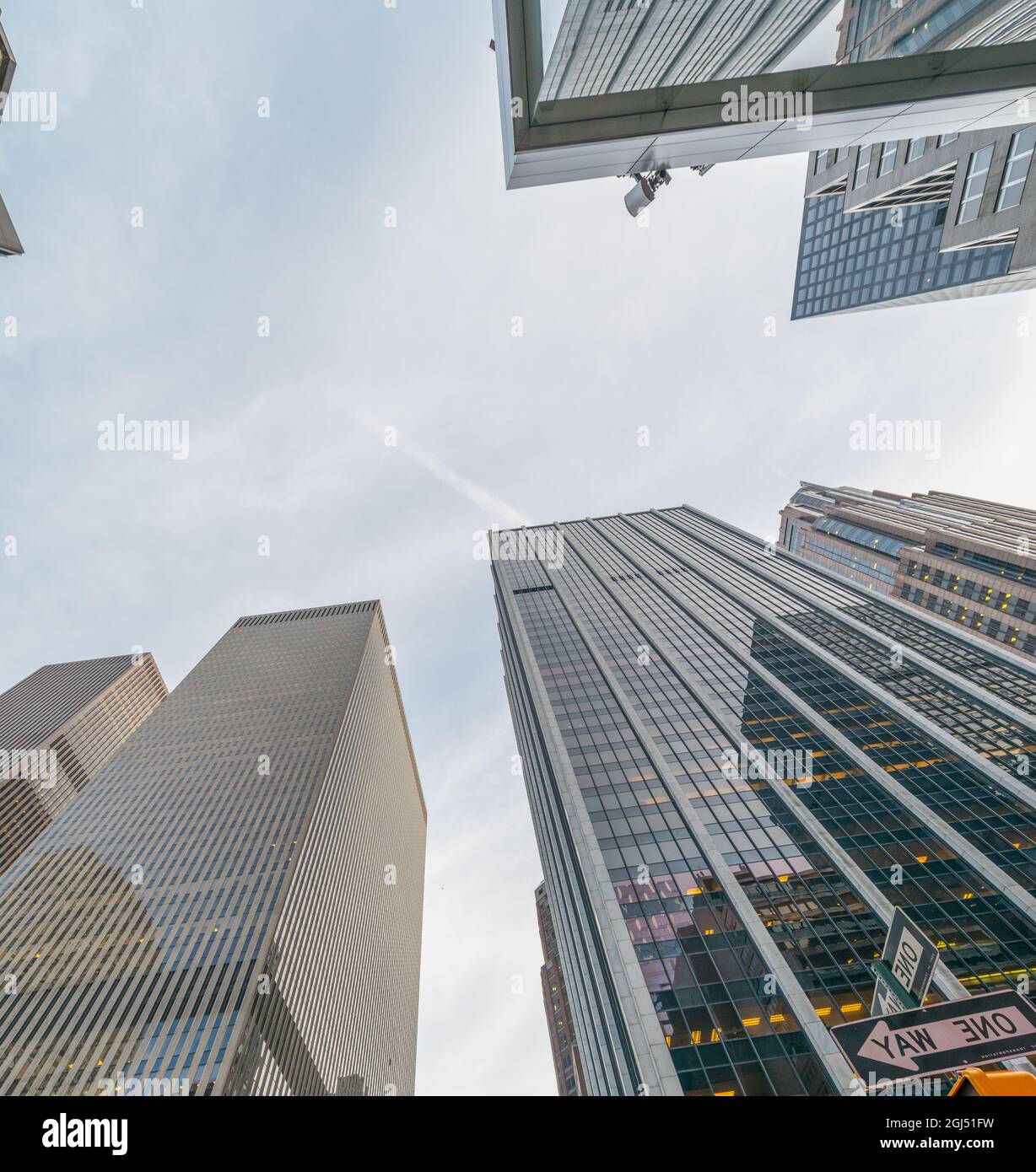 The new york skyscrapers vew from street level Stock Photo - Alamy