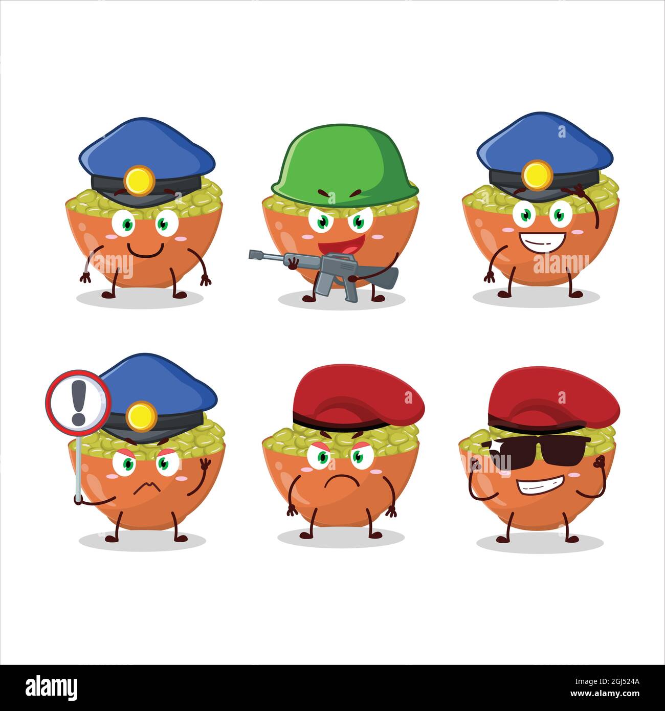 A dedicated Police officer of mung beans mascot design style. Vector ...