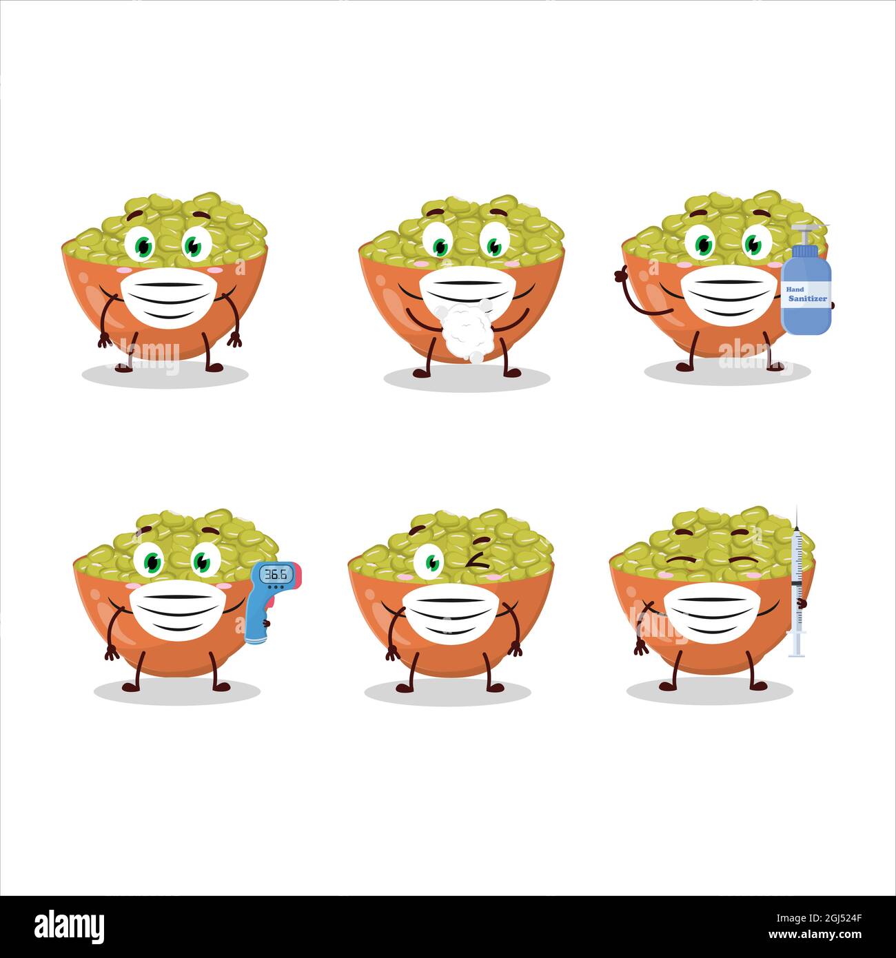 A picture of mung beans cartoon design style keep staying healthy ...