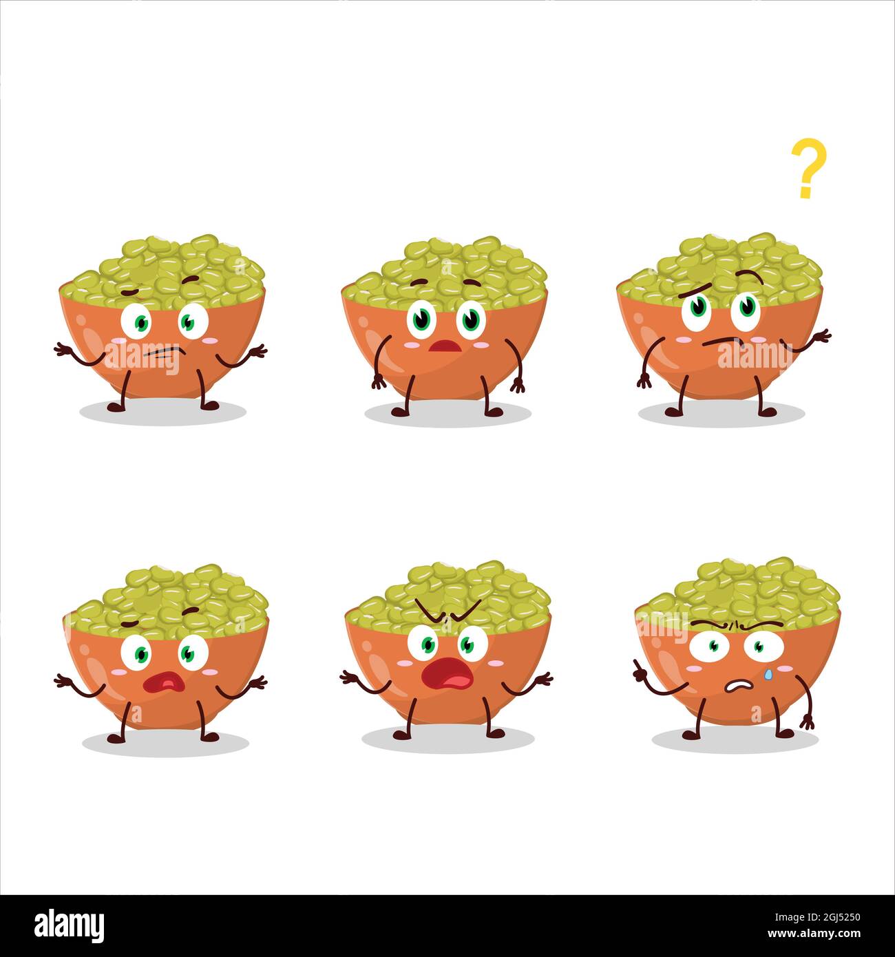 Cartoon Character Of Mung Beans With What Expression Vector Illustration Stock Vector Image
