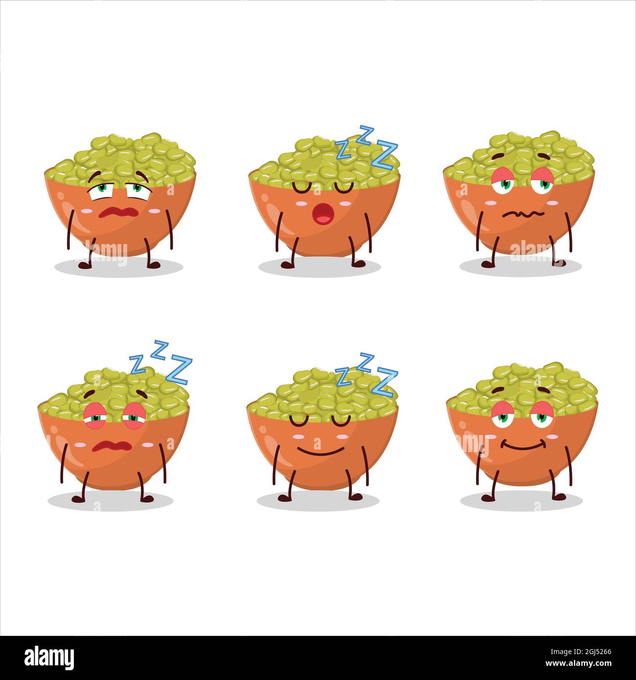 Cartoon character of mung beans with sleepy expression. Vector ...