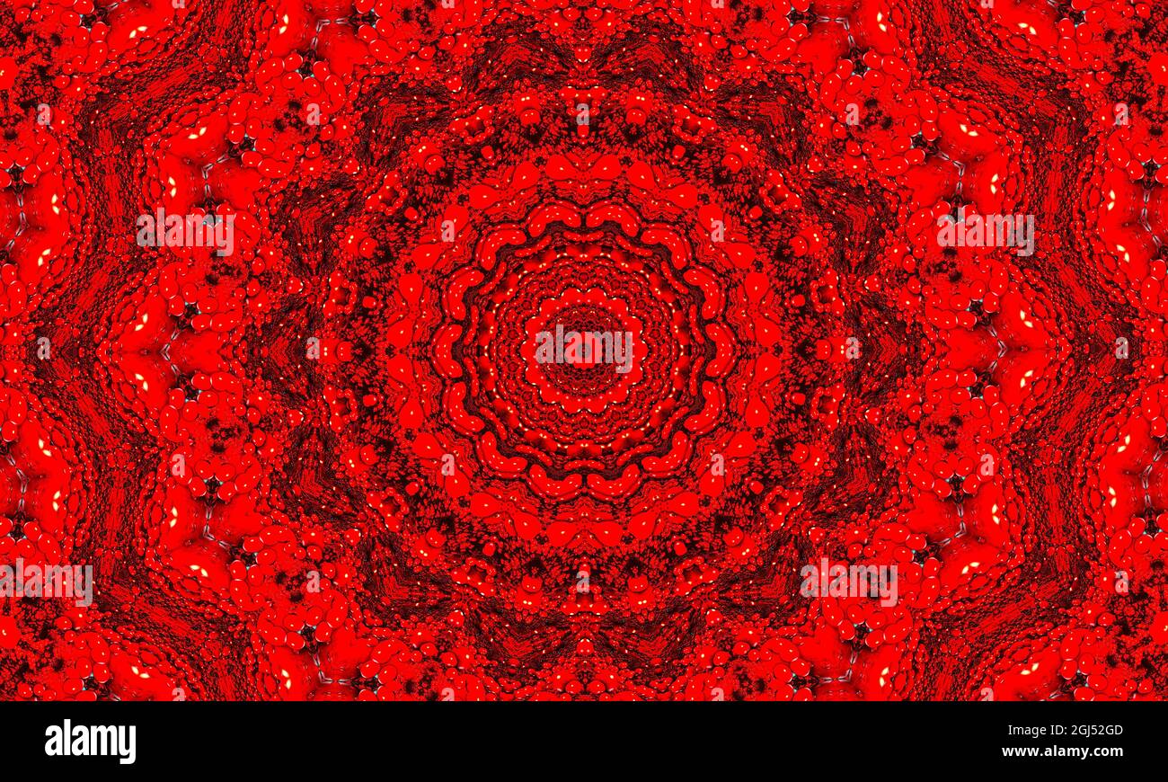Horror red star kaleidoscope pattern wallpaper design Stock Photo - Alamy