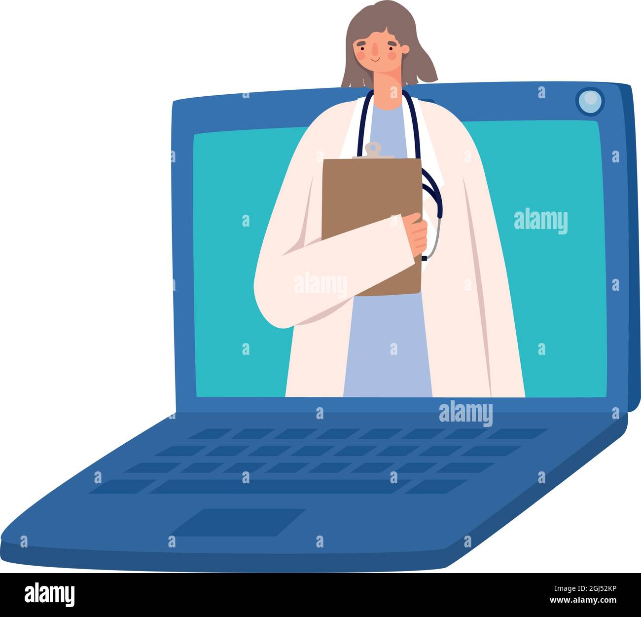 virtual female doctor illustration Stock Vector Image & Art - Alamy
