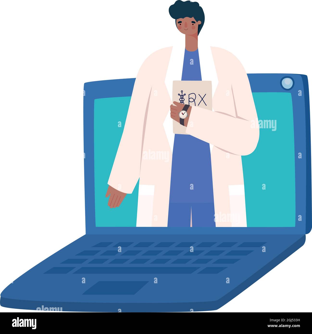 virtual man doctor illustration Stock Vector Image & Art - Alamy