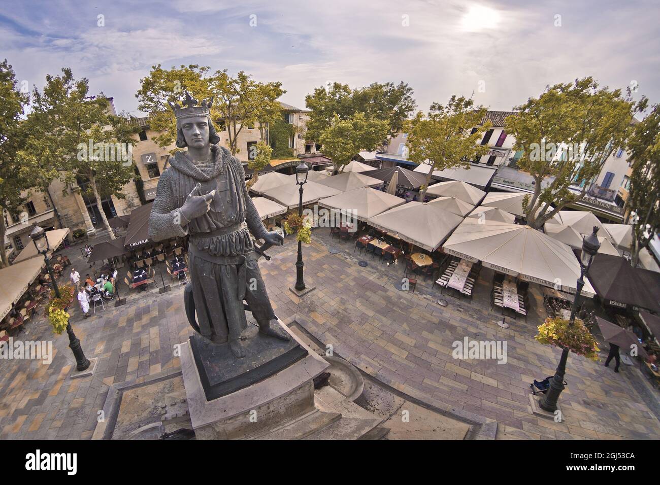 The square and the statue of king St. Louis as seen from the northeast ...