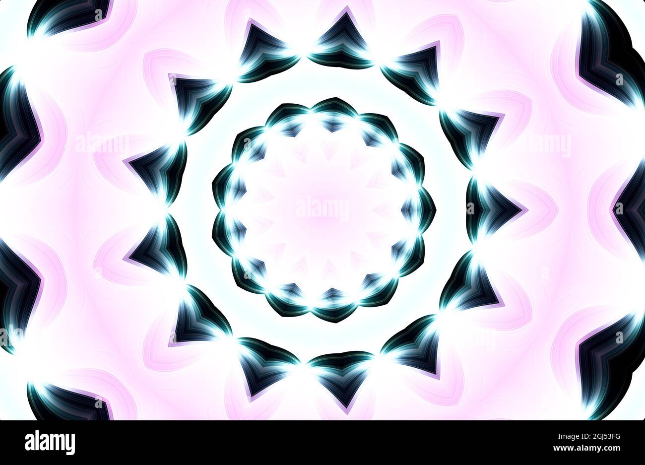 Abstract silver and light pink textured pattern with kaleidoscope ...