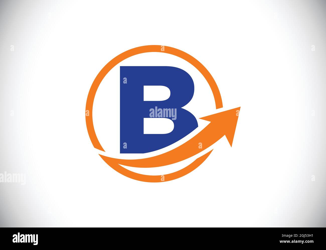 Initial B monogram alphabet symbol design incorporated with the arrow ...