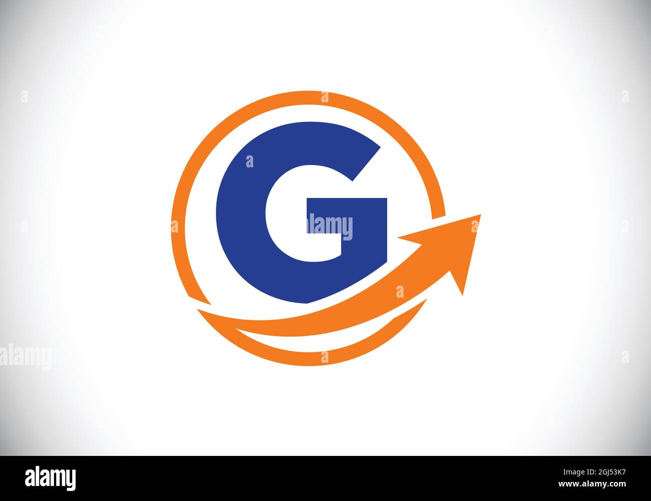 Initial G monogram alphabet symbol design incorporated with the arrow ...
