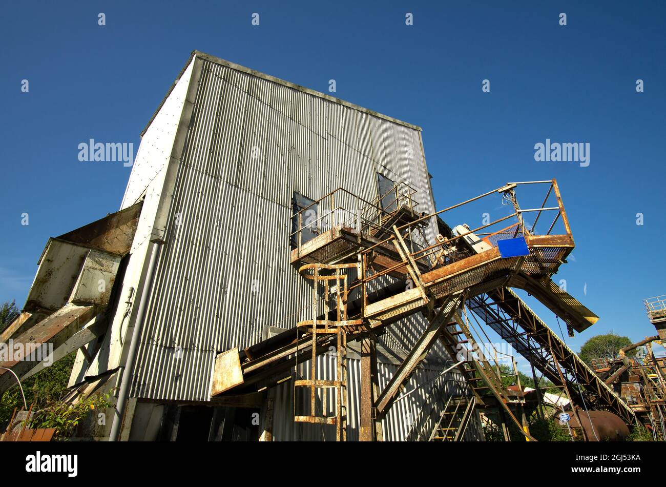 Abandoned rusty quarry equipment in Crich, Derbyshire, Uk Stock Photo ...