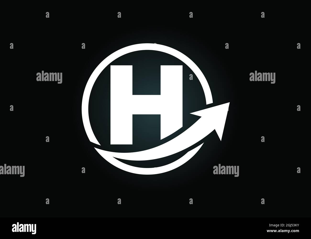 Initial H monogram alphabet symbol design incorporated with the arrow ...