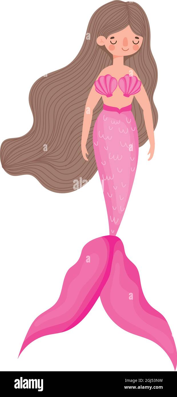pink mermaid illustration Stock Vector Image & Art - Alamy