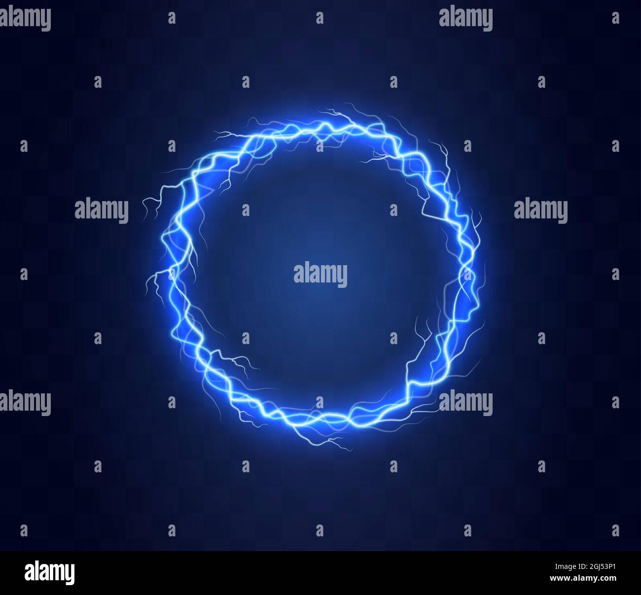Realistic circle of thunder storm lightnings Stock Vector Image & Art ...