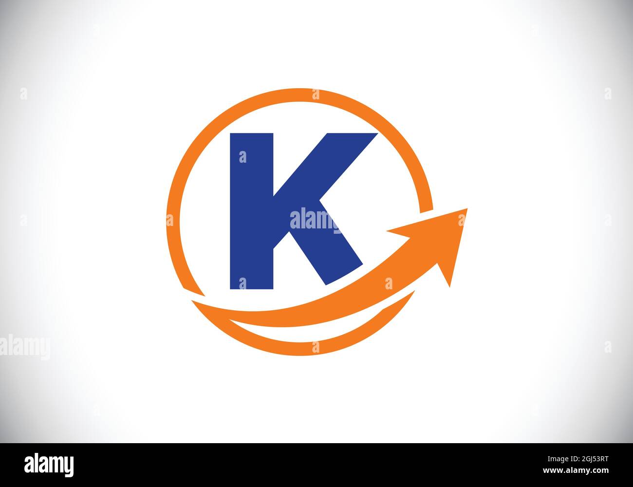 Initial K monogram alphabet symbol design incorporated with the arrow ...