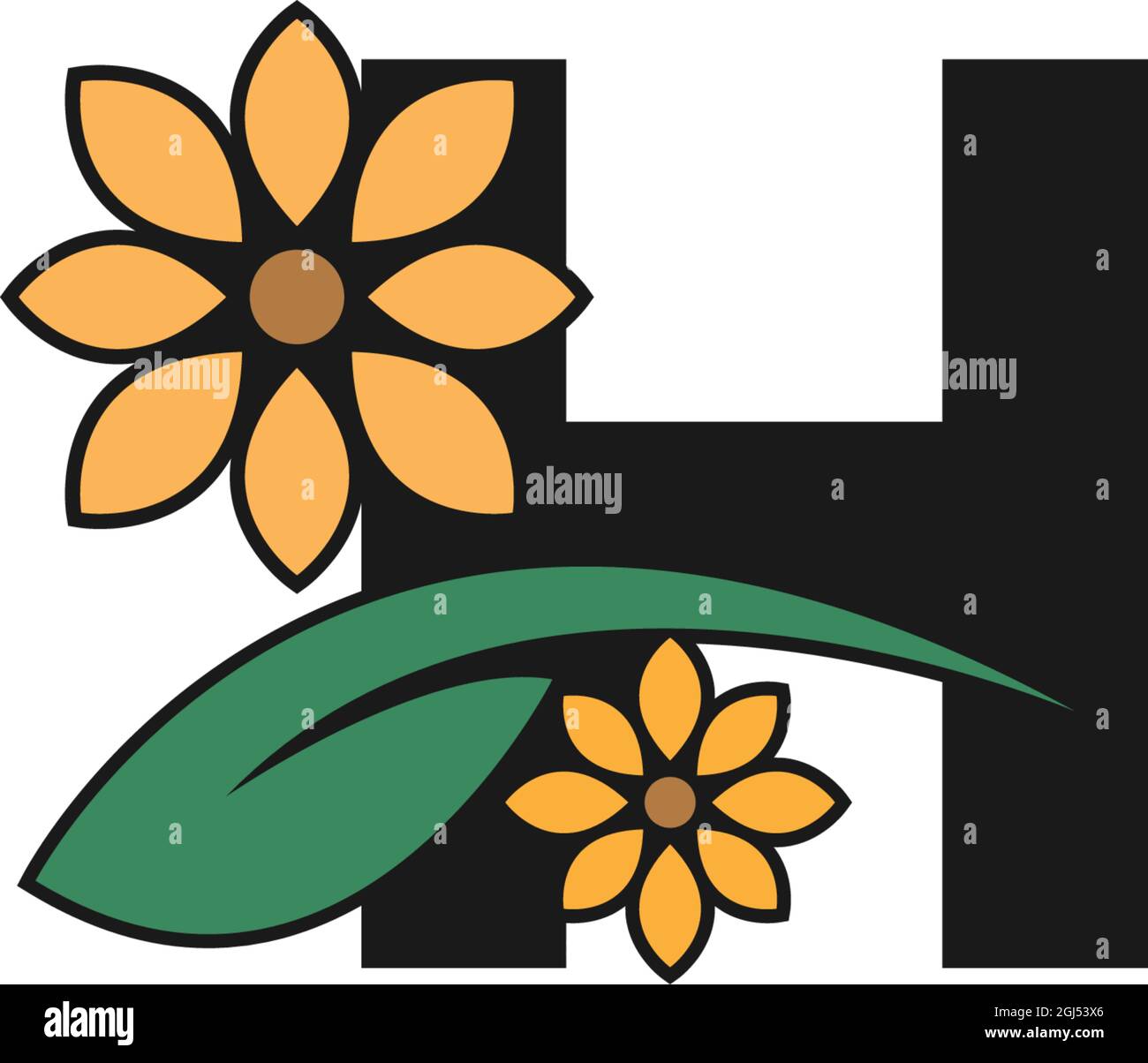 a letter with flowers icon logo design vector template Stock Vector ...
