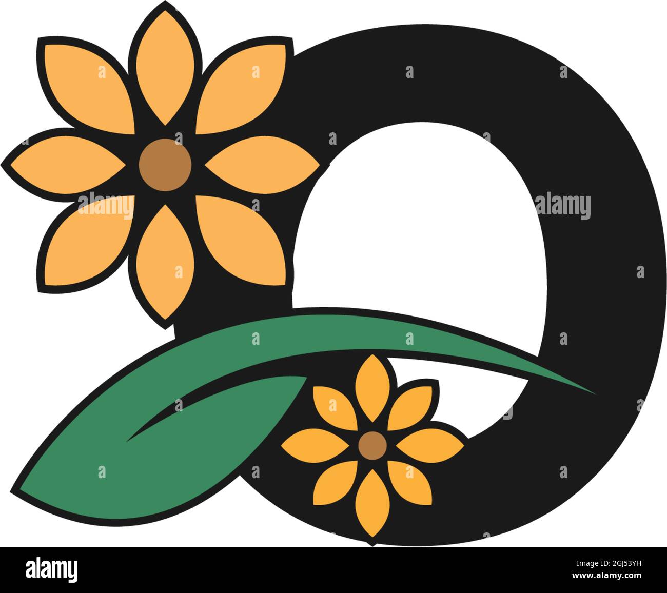 a letter with flowers icon logo design vector template Stock Vector ...