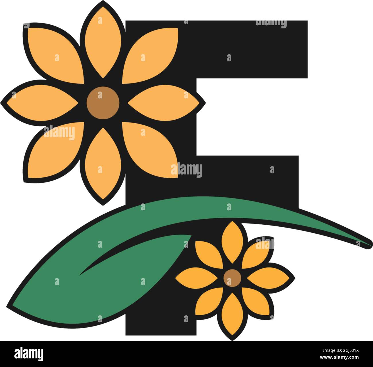 a letter with flowers icon logo design vector template Stock Vector ...