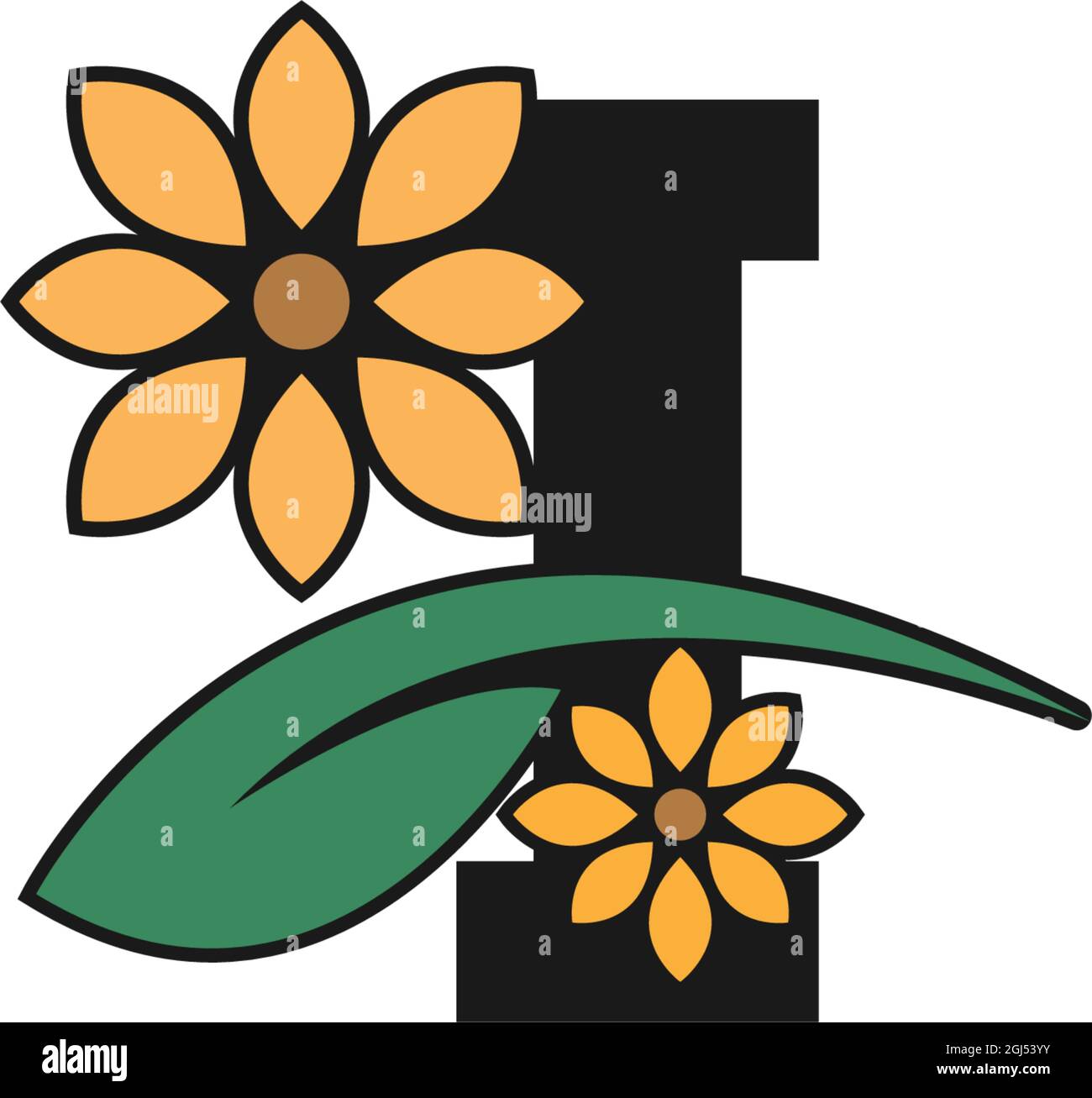 a letter with flowers icon logo design vector template Stock Vector ...
